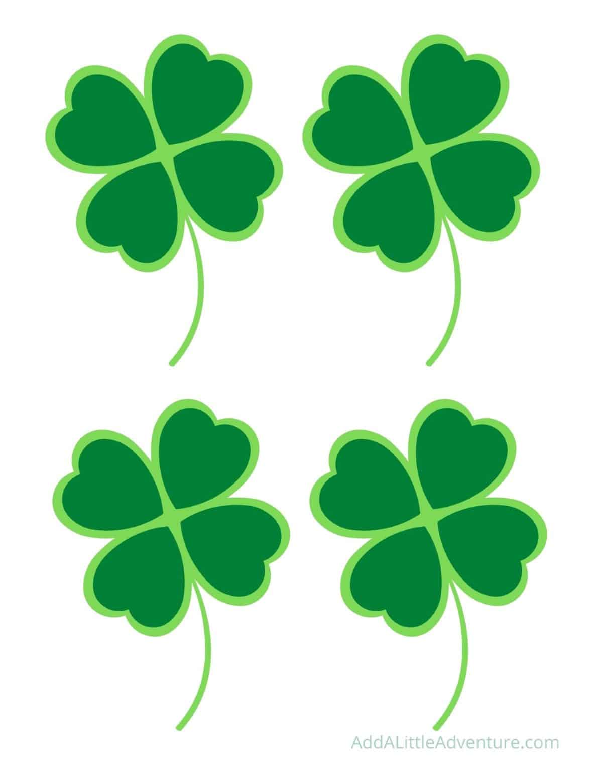 12 Free Printable Shamrock and Four-Leaf Clover Templates