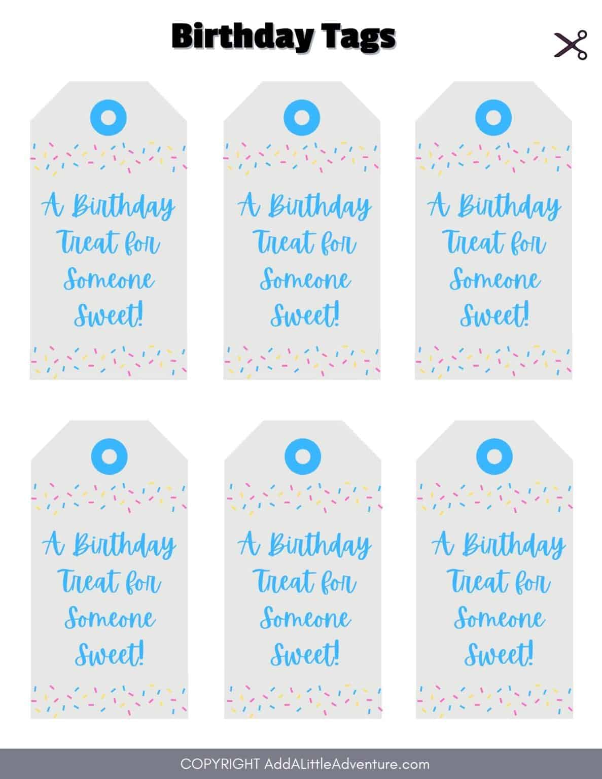 Printable Birthday Tags - Free Download - Add A Little Adventure