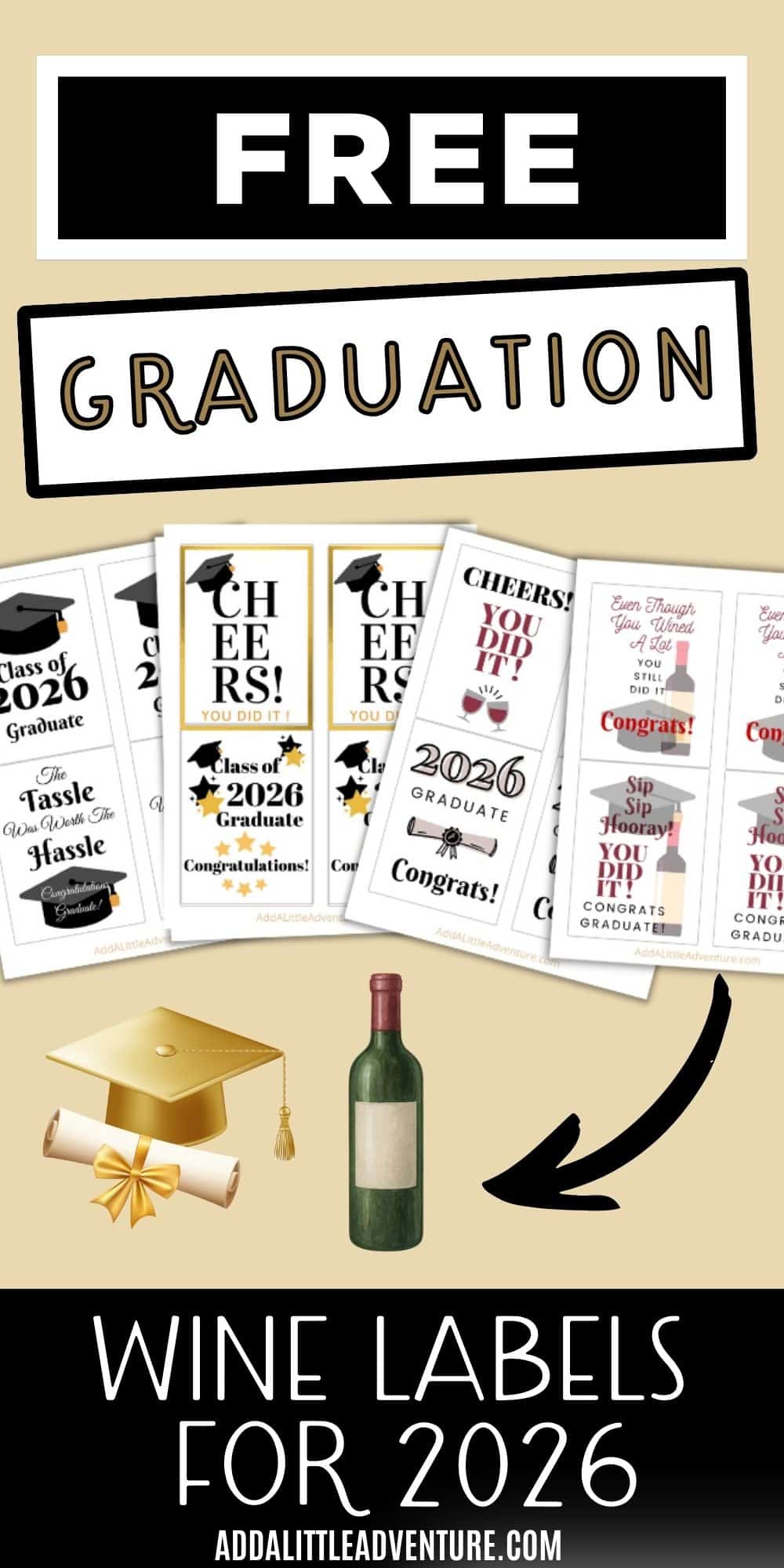 Graduation Wine Labels - Free Printables - Add A Little Adventure