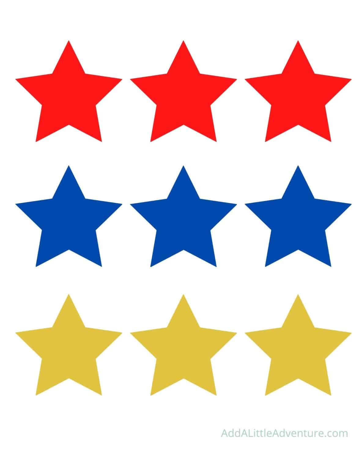 Star Templates - Small, Medium, and Large - Add A Little Adventure