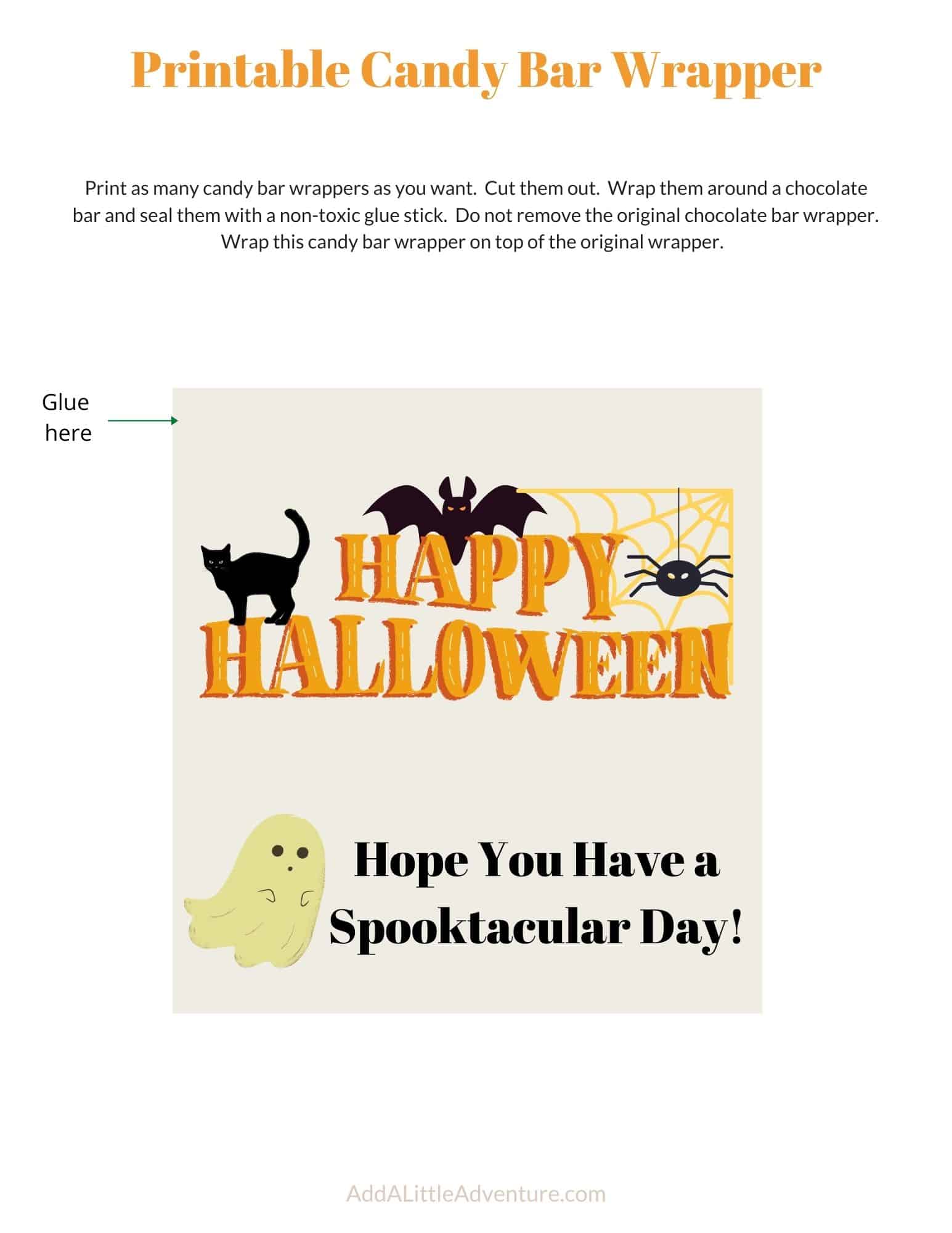 Halloween Candy Wrappers - Free Printables - Add A Little Adventure