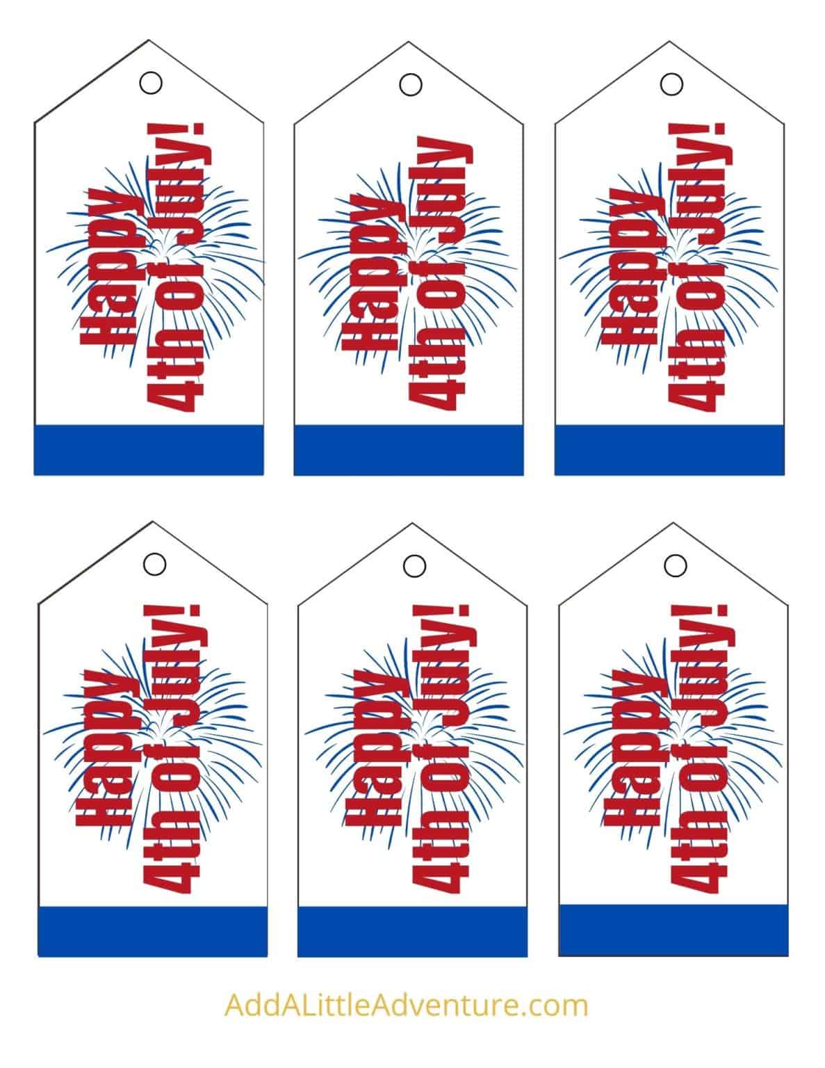 4th of July Tags - Free Printables - Add A Little Adventure