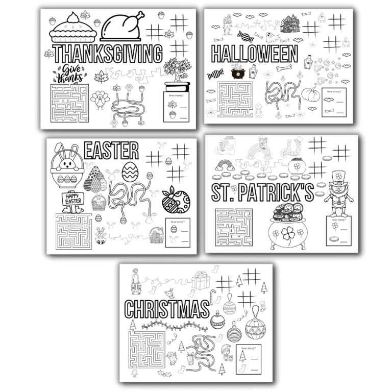 Printable Kids' Placemats - Add A Little Adventure