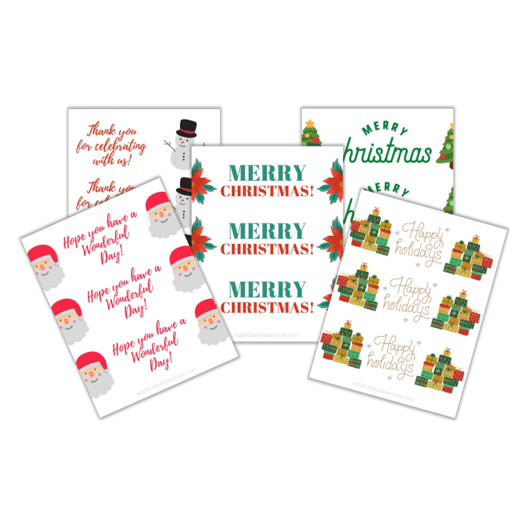 Christmas Water Bottle Labels - Add A Little Adventure