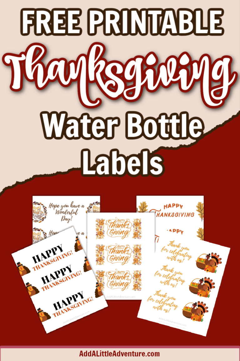 Thanksgiving Water Bottle Labels - Free Printables - Add A Little Adventure