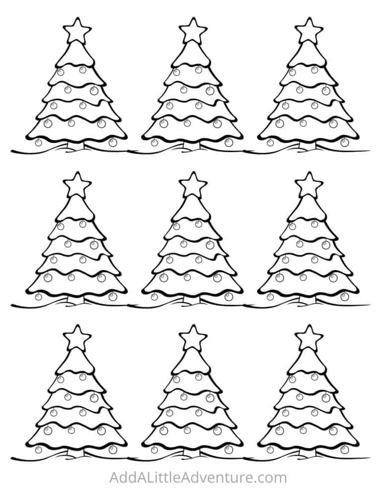 Christmas Tree Outlines and Templates - Free Printables