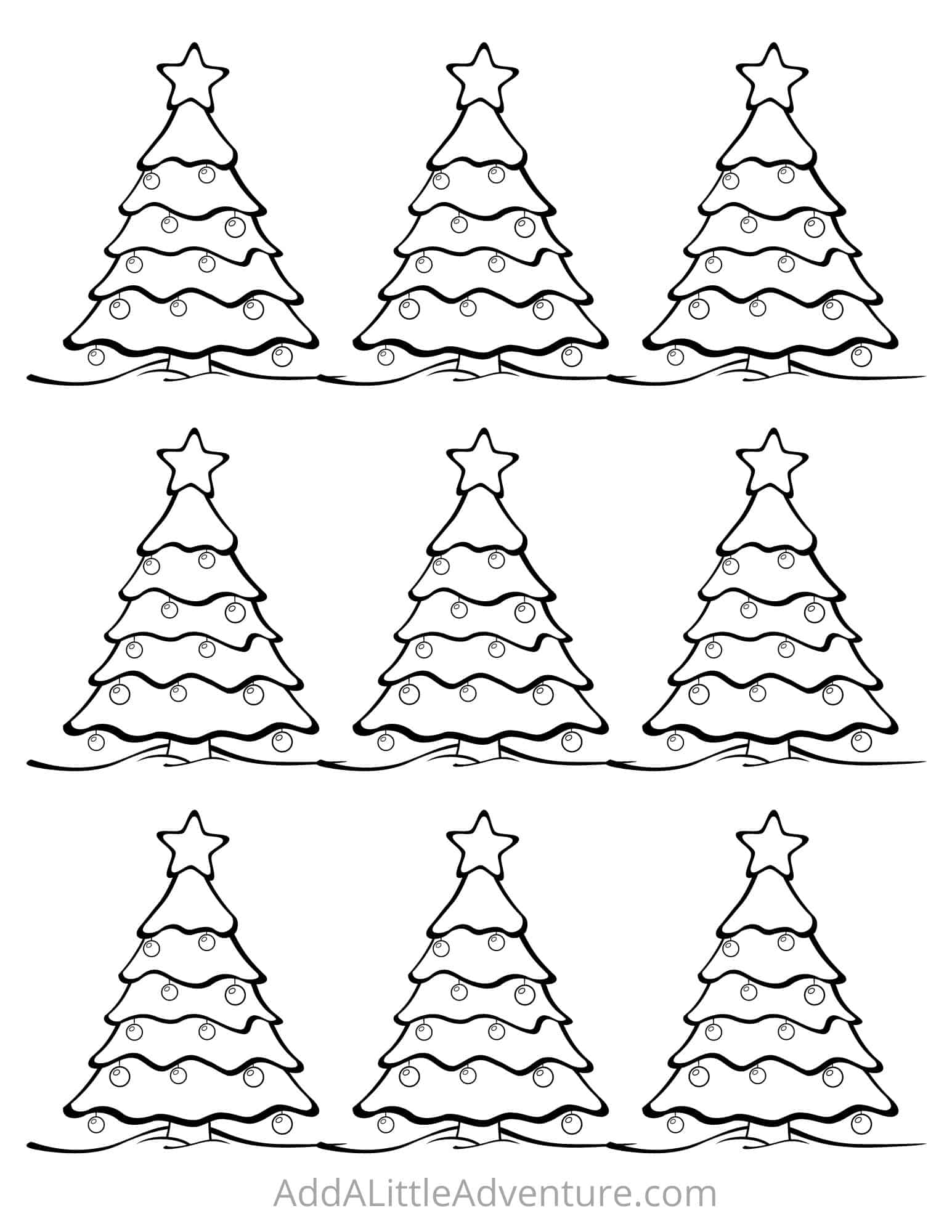 Christmas Tree Outlines and Templates - Free Printables