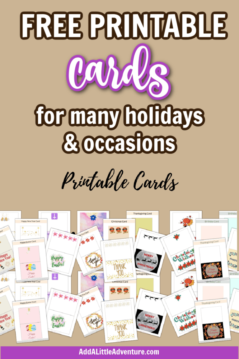 Printable Cards - Add A Little Adventure