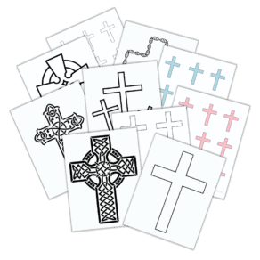 Cross Outlines Printables - for Coloring Pages, Stencils & More