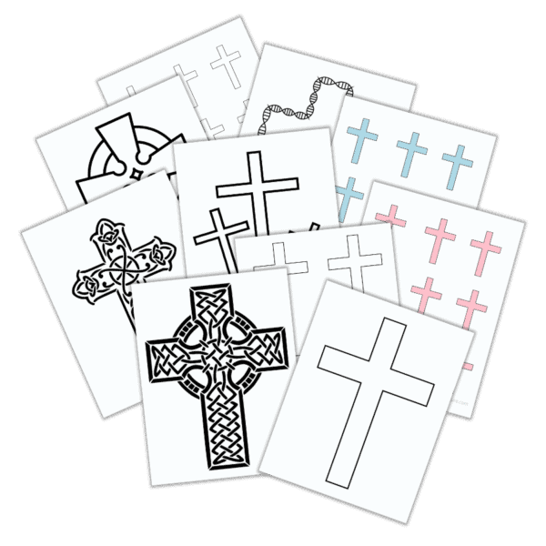 Cross Outlines Printables - for Coloring Pages, Stencils & More