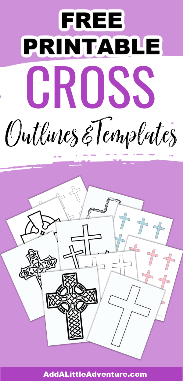 Cross Outlines Printables - for Coloring Pages, Stencils & More