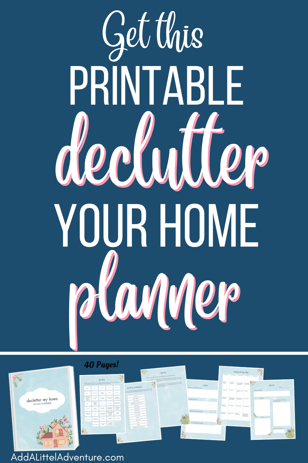 Declutter Planner {Downloadable PDF} - Add A Little Adventure