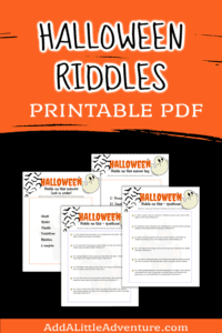 Halloween Riddles {Printable PDF} - Add A Little Adventure