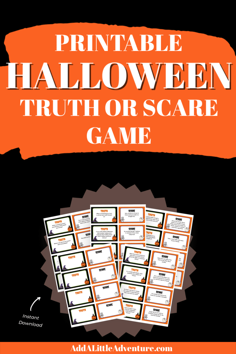 Halloween Truth or Dare Game {Downloadable PDF} - Add A Little Adventure
