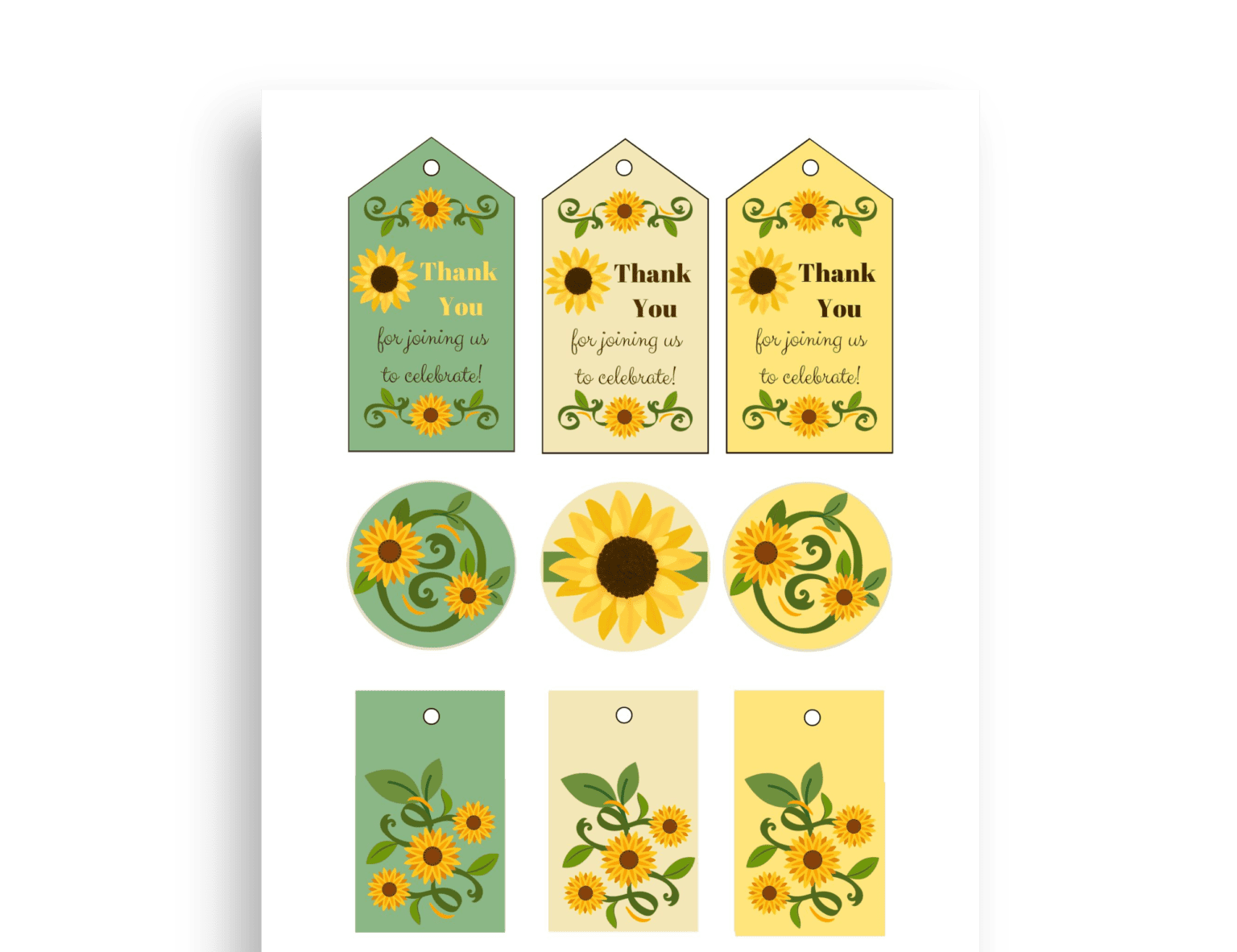 Sunflower Tags - Free Printables - Add A Little Adventure