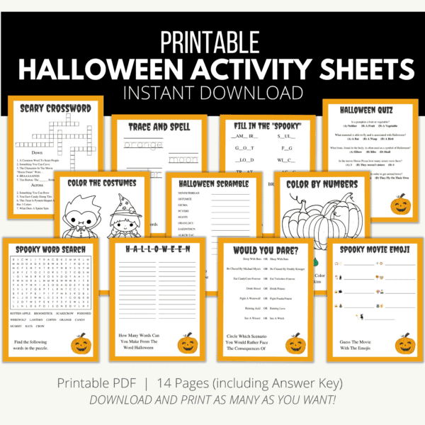 Halloween Activity Sheets {Downloadable PDF} - Add A Little Adventure