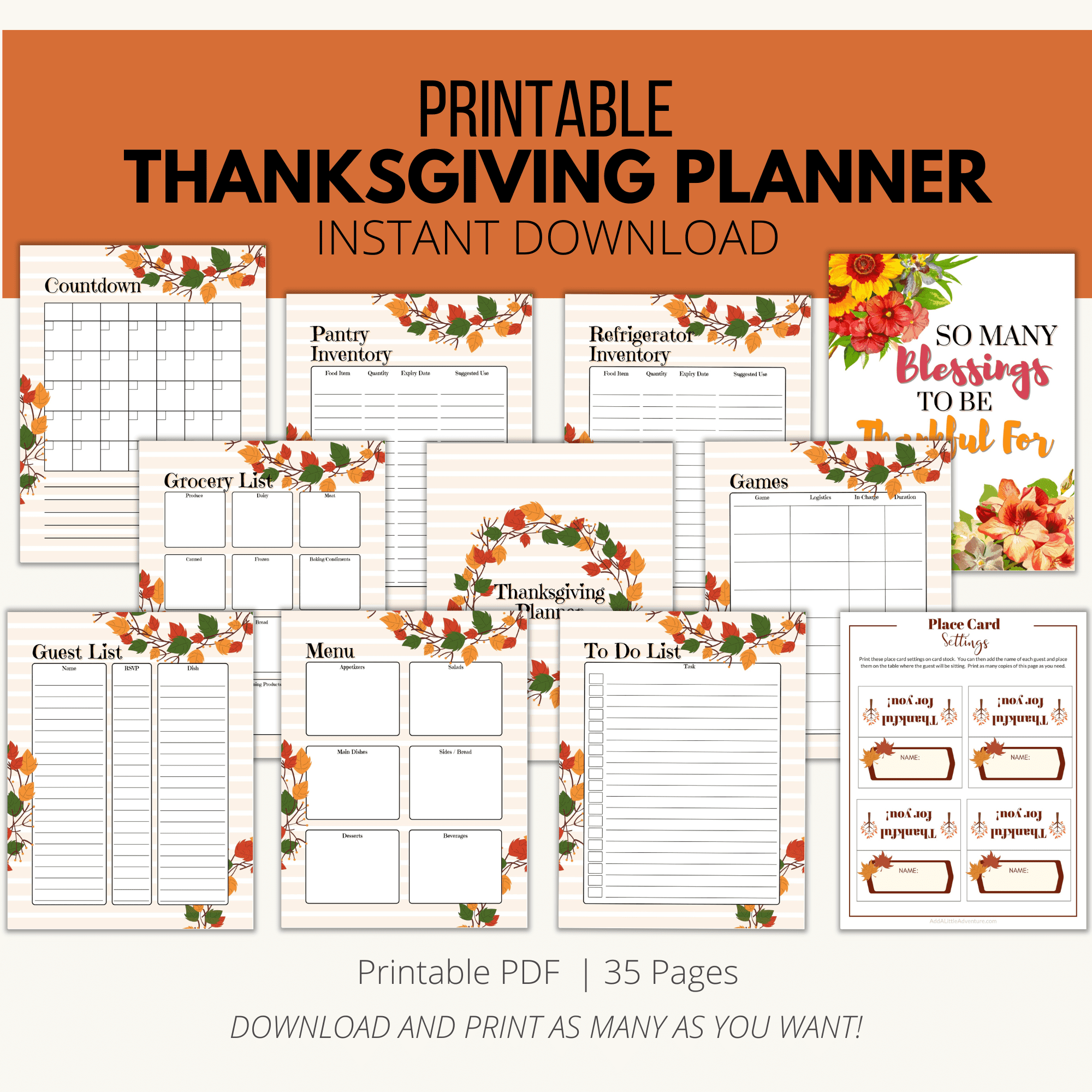Thanksgiving Conversation Starters {+ PDF} - Add A Little Adventure