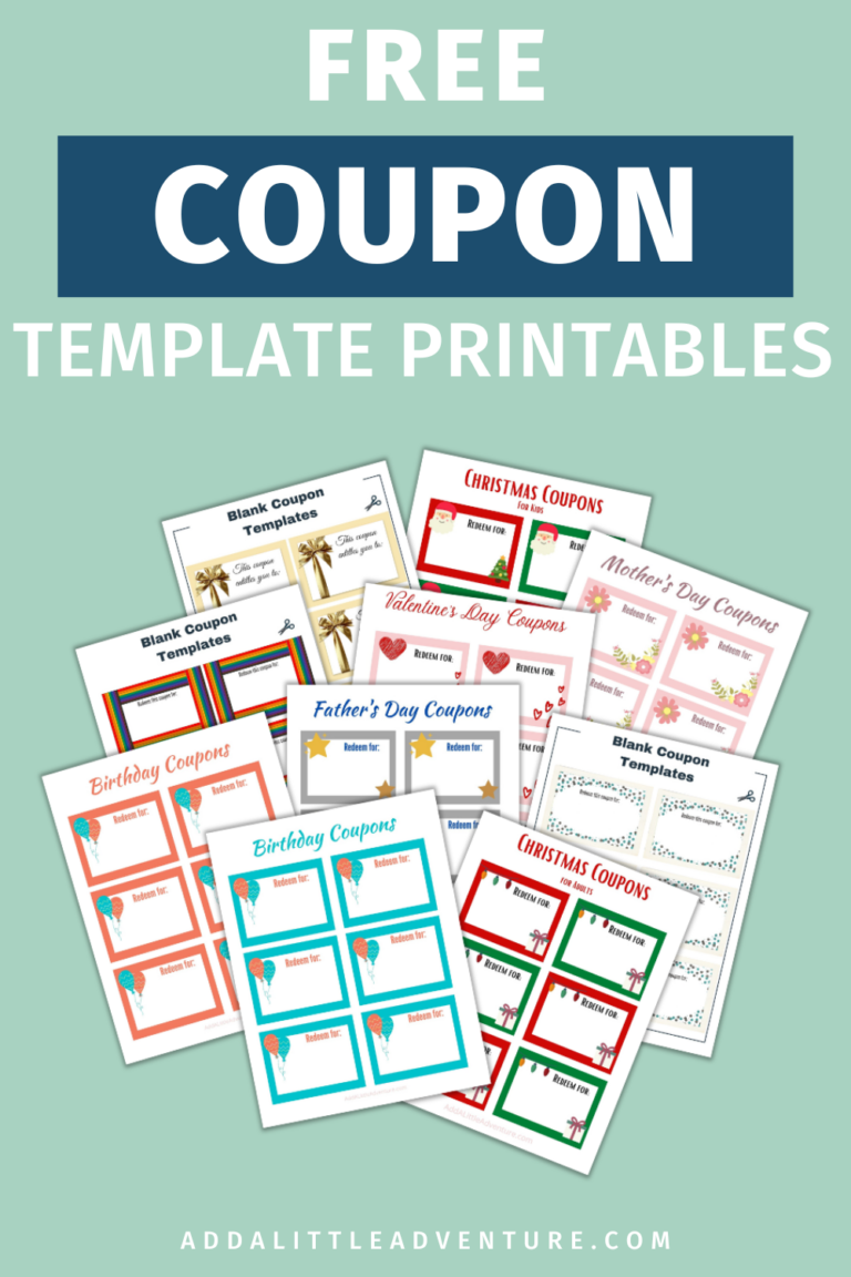 Blank Coupon Templates - Free Printables - Add A Little Adventure