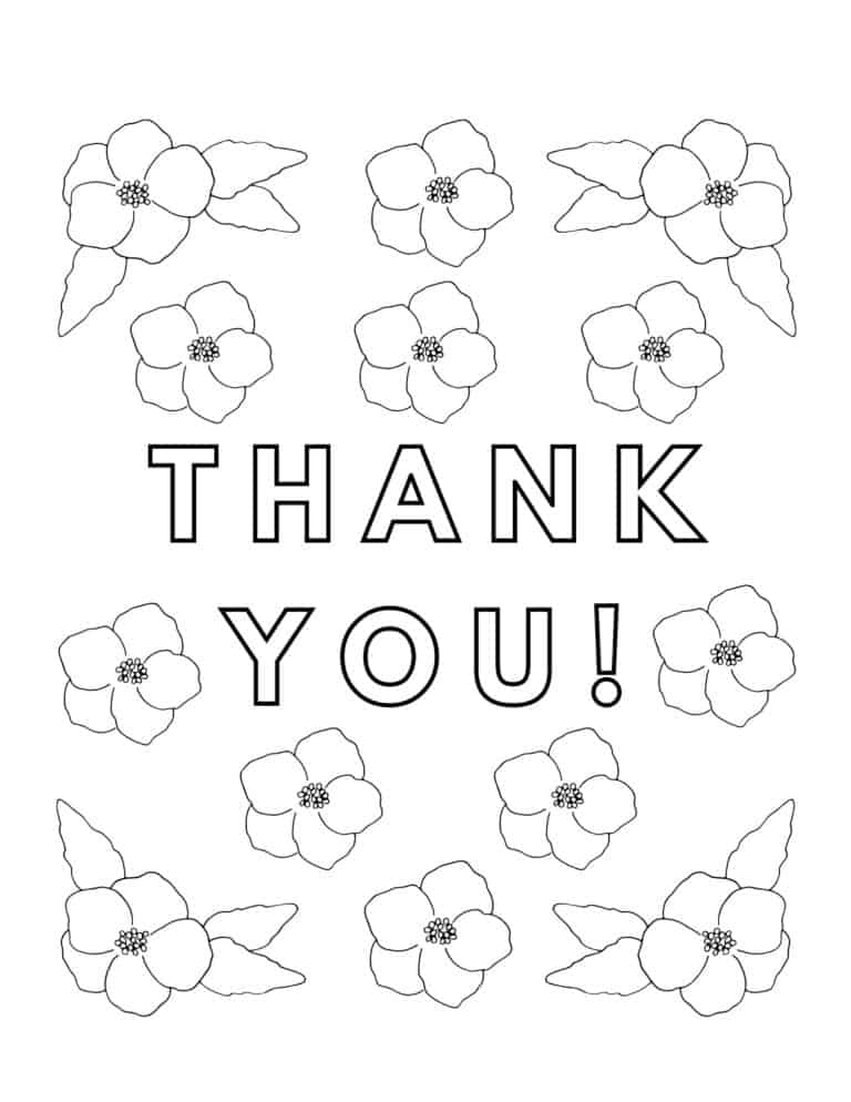 Thank You Coloring Pages (Free Printables)