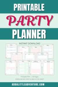 Party Planner Printable (Instant Download PDF) - Add A Little Adventure