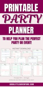 Party Planner Printable (Instant Download PDF) - Add A Little Adventure