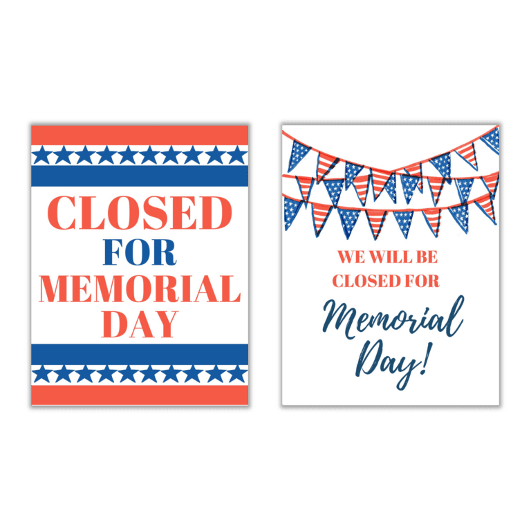 Closed For Memorial Day Signs Free Printables Closed For Memorial Day Signs Free Printables
