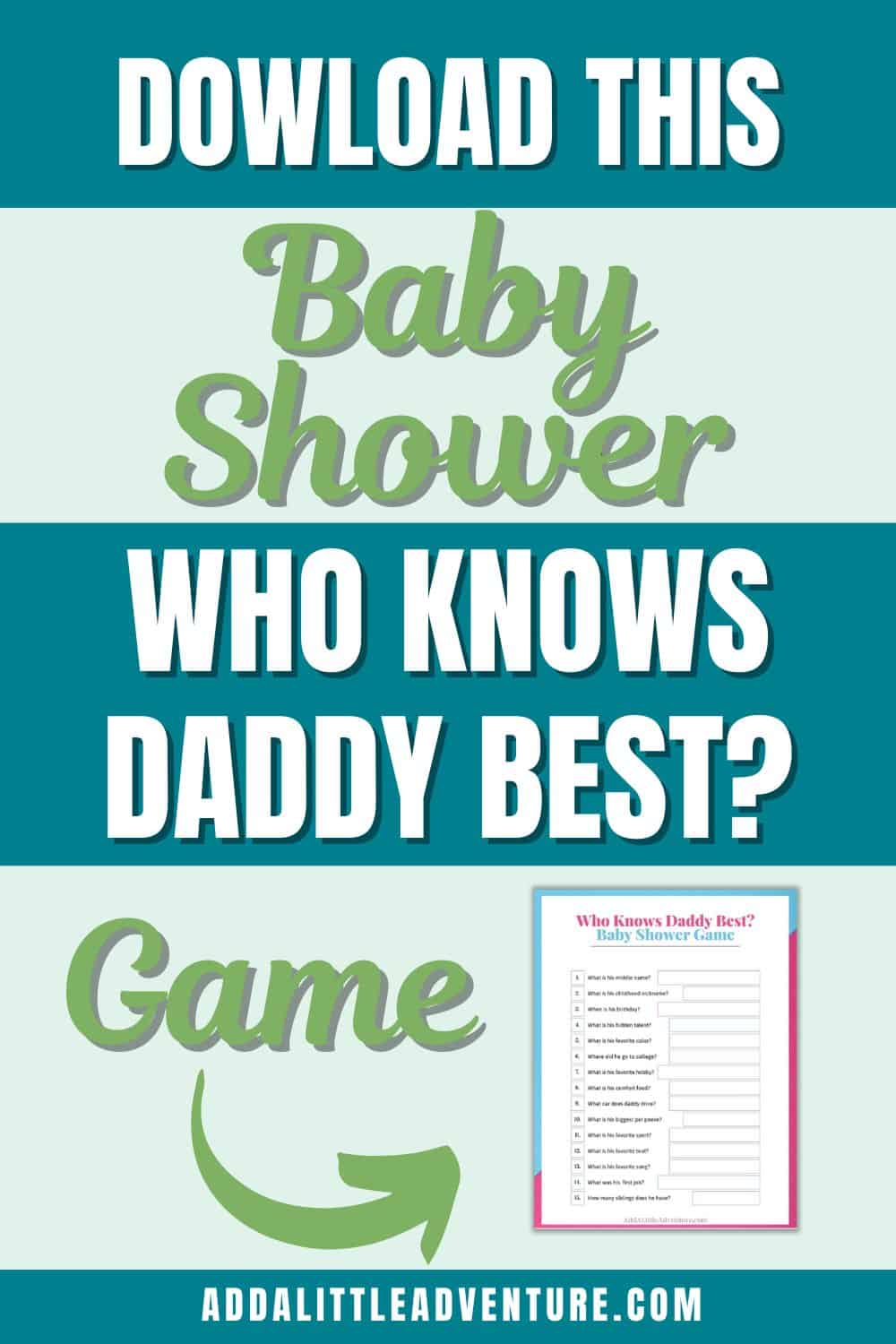 Who Knows Daddy Best Baby Shower Game (Free Printable)