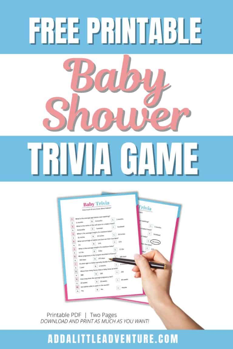 Baby Trivia Game (Free Printable) - Add A Little Adventure
