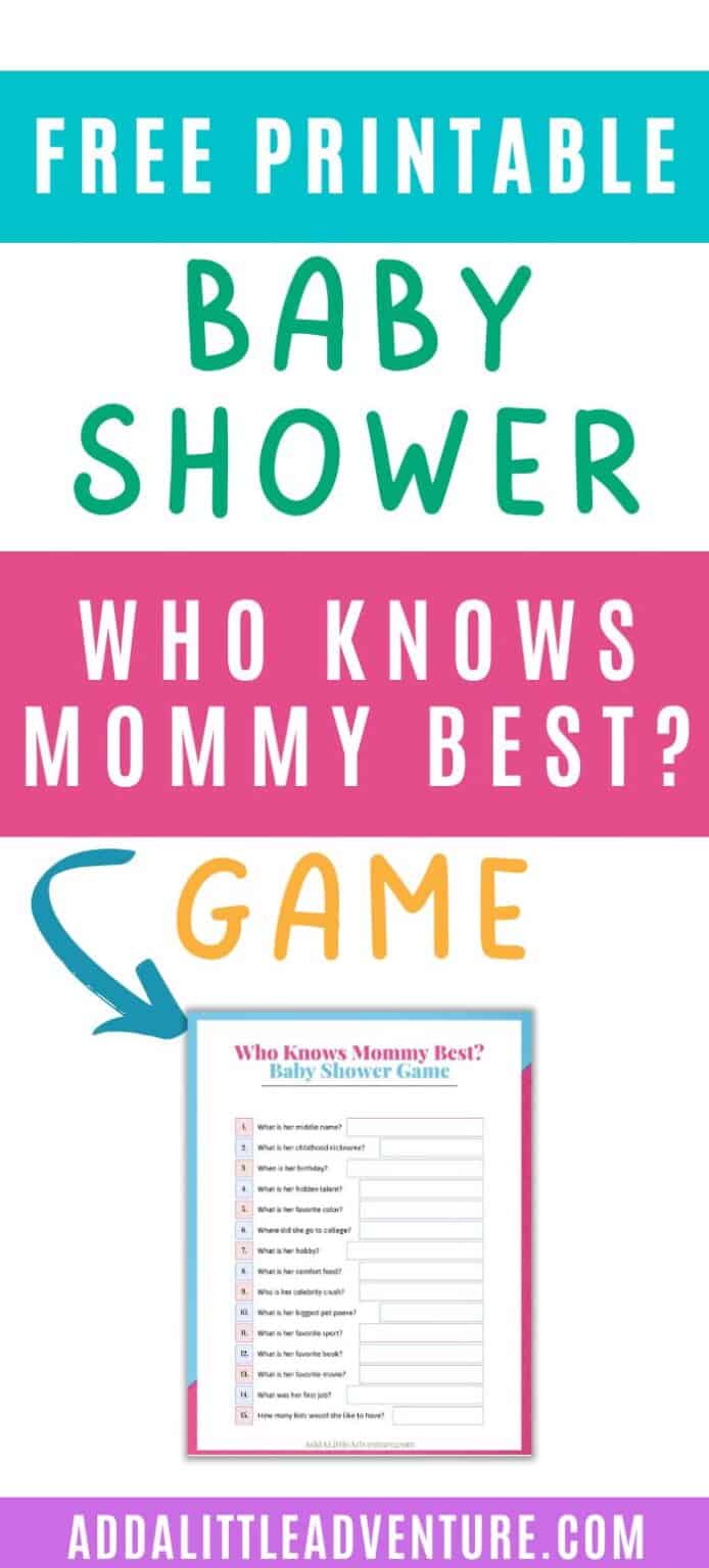 Who Knows Mommy Best? Baby Shower Game (Free Printable)