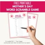 Mother's Day Word Scramble Game (Free Printable)