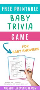 Baby Trivia Game (Free Printable) - Add A Little Adventure