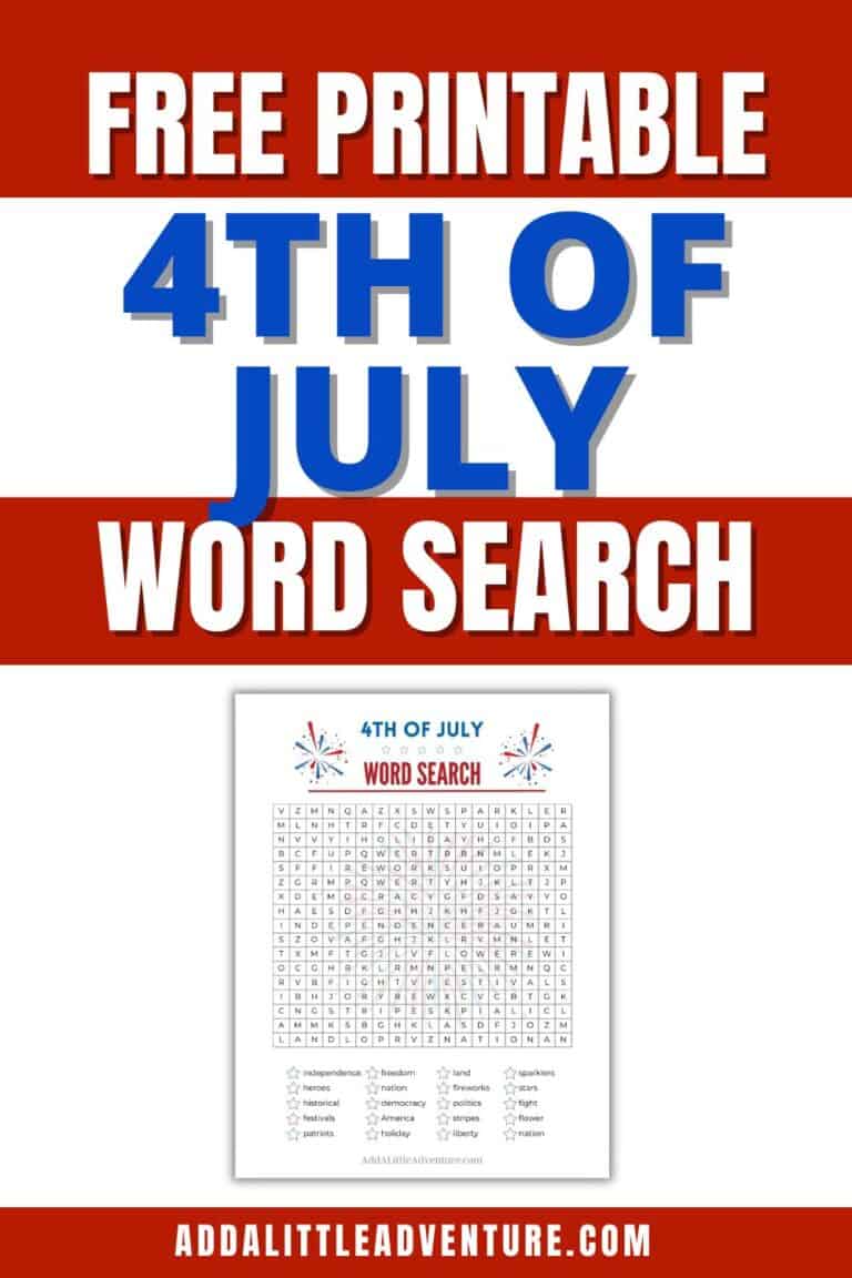 4th of July Word Search (Free Printable) - Add A Little Adventure