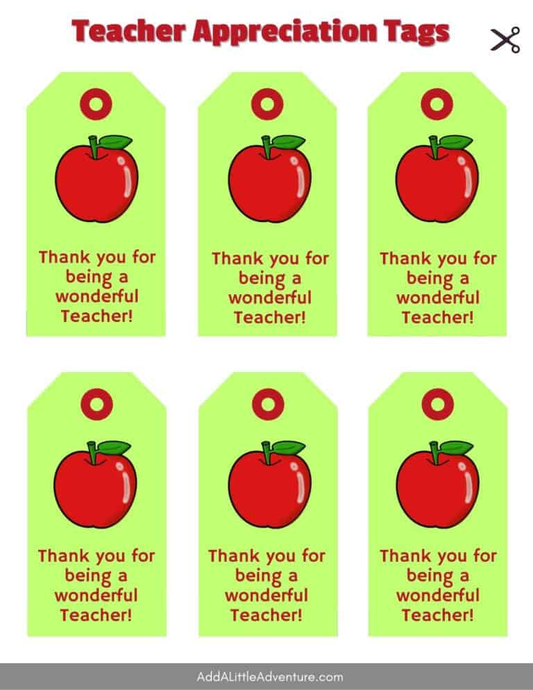 Teacher Appreciation Tags (Free Printables)