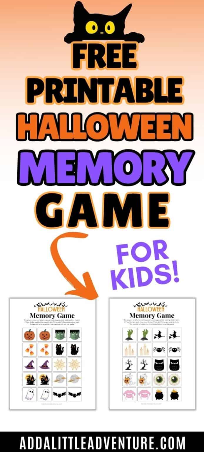 Halloween Memory Game - Free Printable - Add A Little Adventure