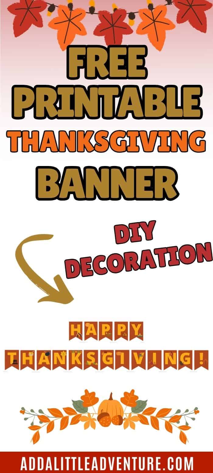 Thanksgiving Banner Printable - Add A Little Adventure