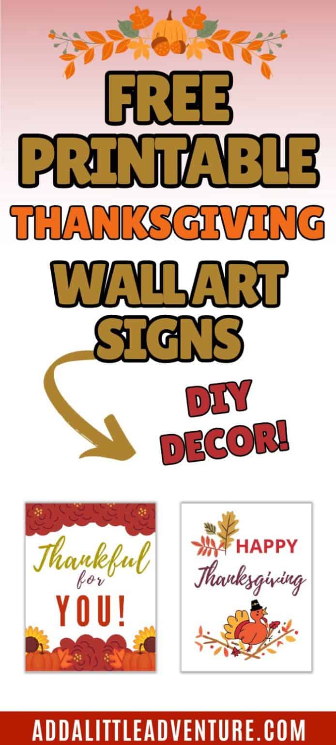 Thanksgiving Signs Printable {Downloadable PDF} - Add A Little Adventure
