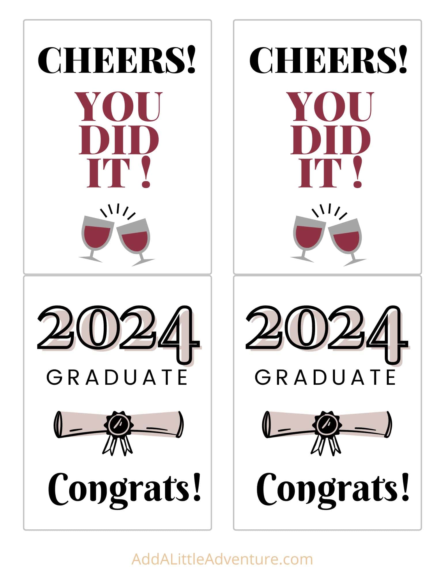Graduation Wine Labels - Free Printables - Add A Little Adventure