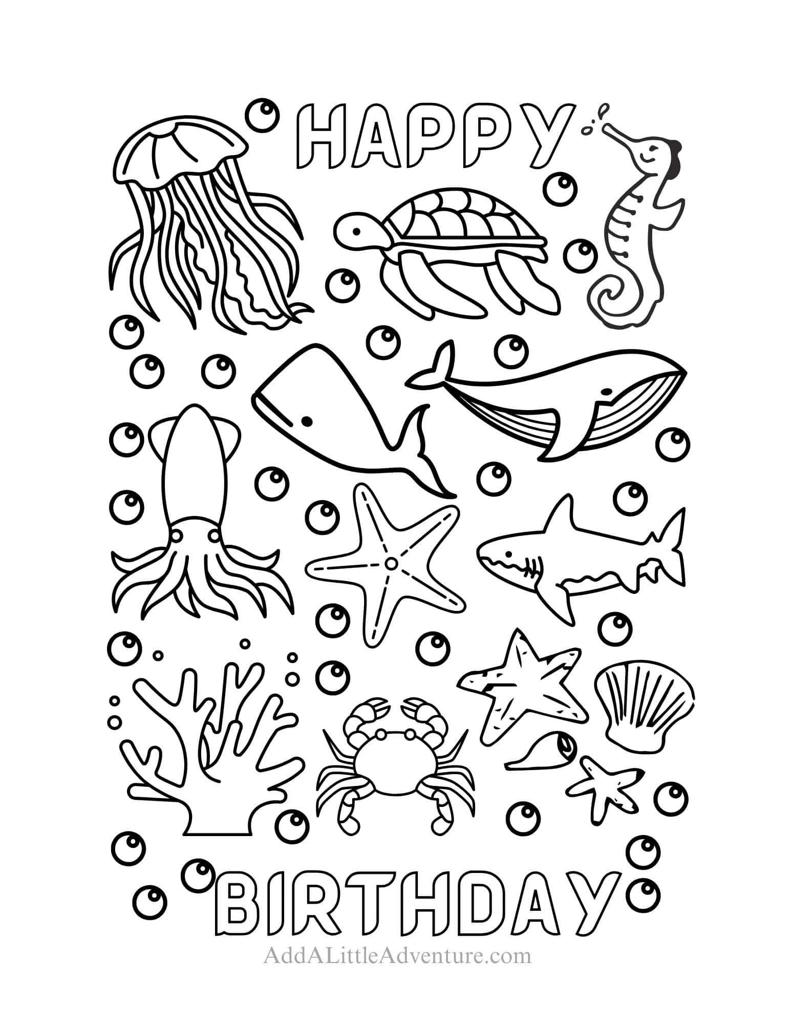 Delightful Happy Birthday Coloring Pages