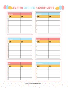 Easter Potluck Planning: Free Sign Up Sheets & Tips