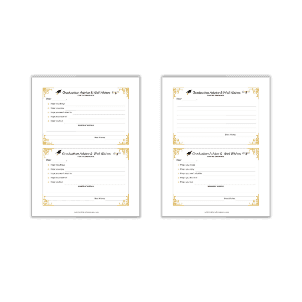 Free Printable Graduation Advice Cards for Graduation Parties