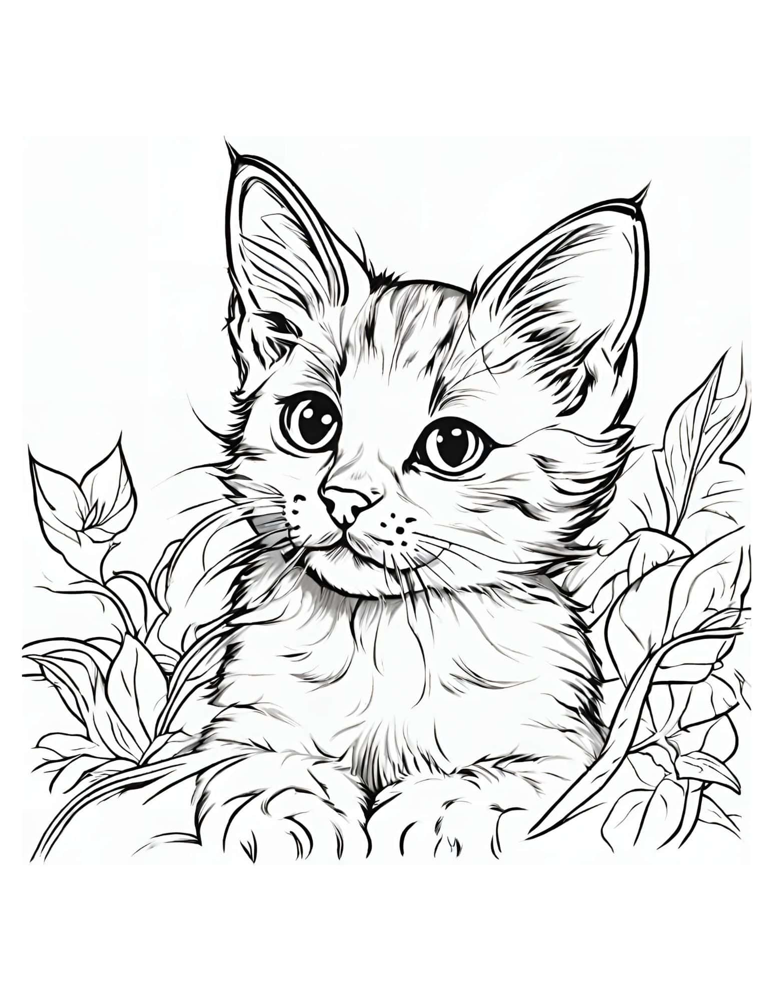 21 Free Printable Cute Cat Coloring Pages for Kids and Adults