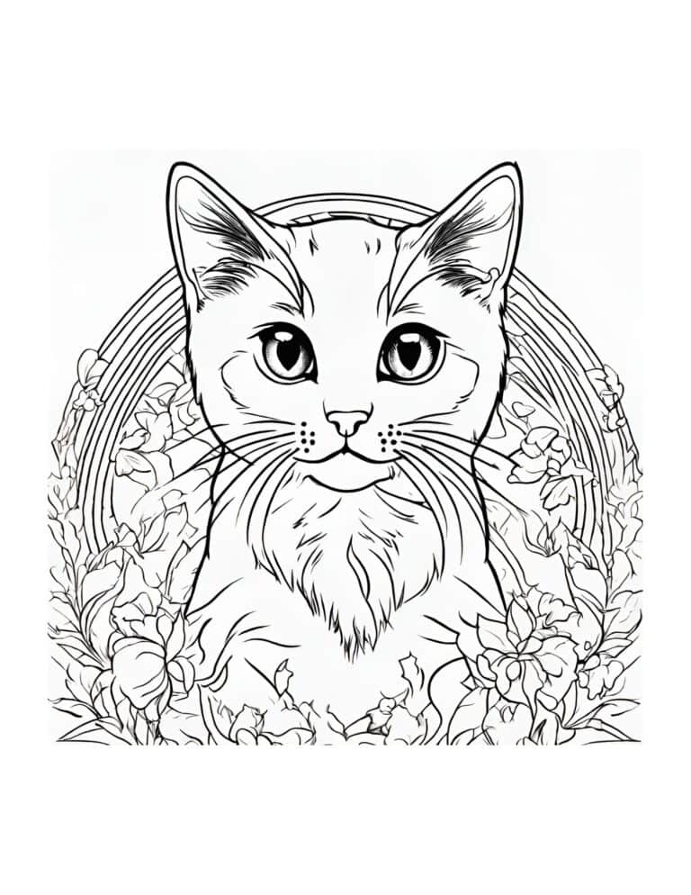 21 Free Printable Cute Cat Coloring Pages for Kids and Adults