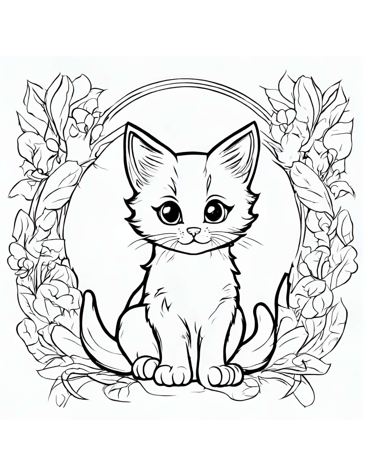 21 Free Printable Cute Cat Coloring Pages for Kids and Adults