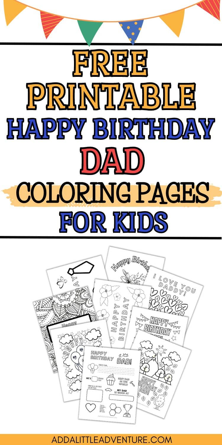 Happy Birthday Dad Coloring Pages - Free Printables