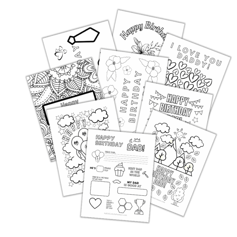Happy Birthday Dad Coloring Pages - Free Printables