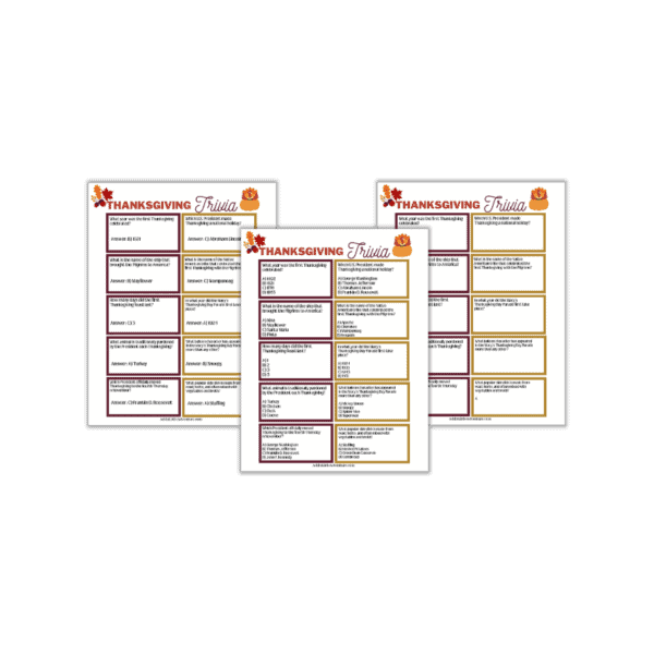Free Printable Thanksgiving Trivia Game