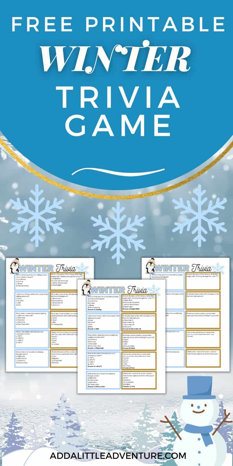 Free Printable Winter Trivia Game - Add A Little Adventure