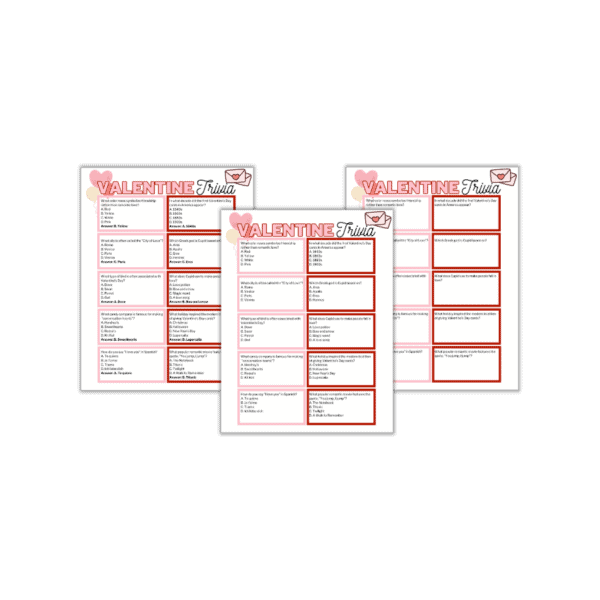Valentine's Day Trivia Game - Free Printable