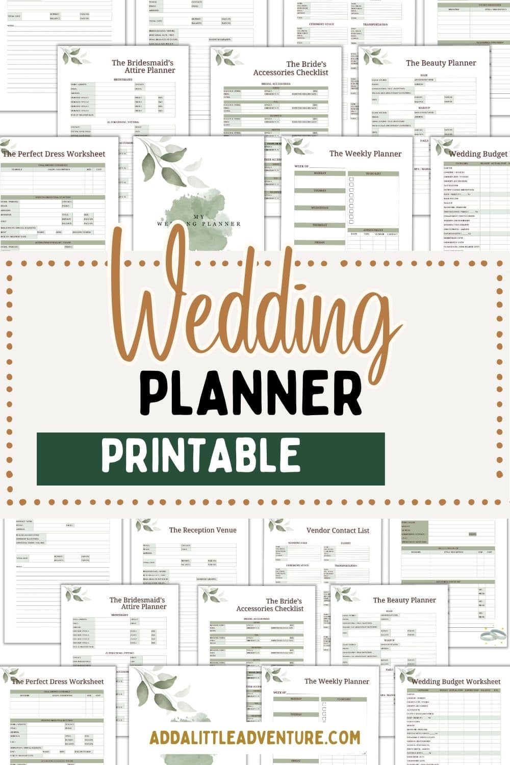 Organize Your Dream Wedding With This Printable Wedding Planner