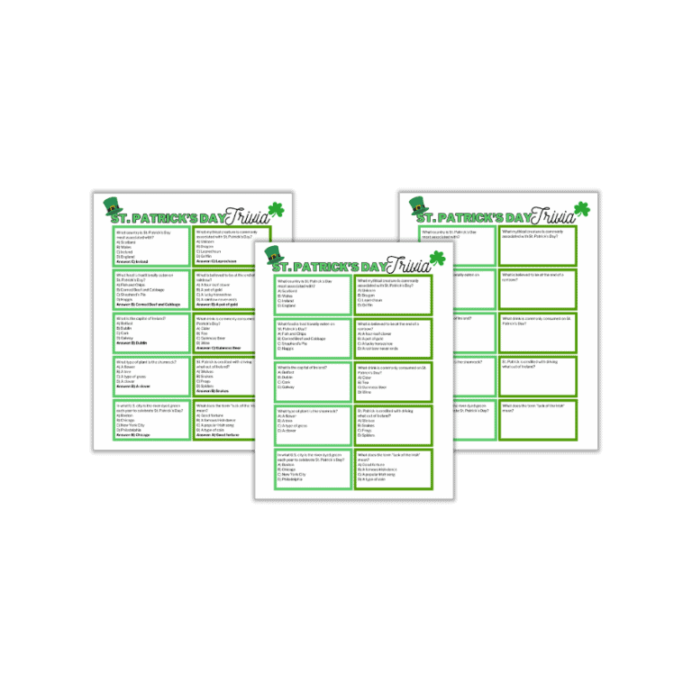 Free Printable St. Patrick's Day Trivia Game (With Answer Key!)